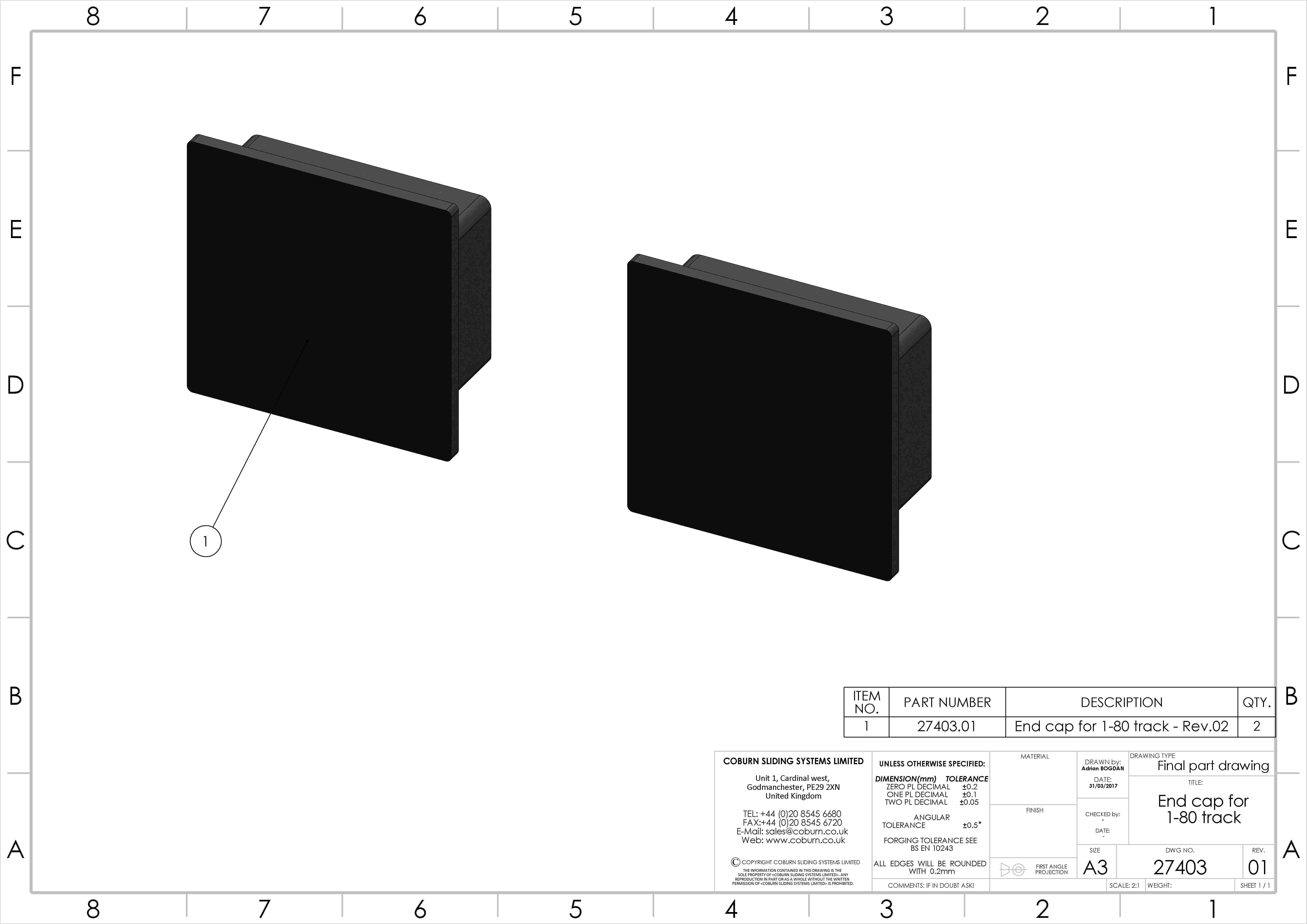 Track End Caps - 27403
